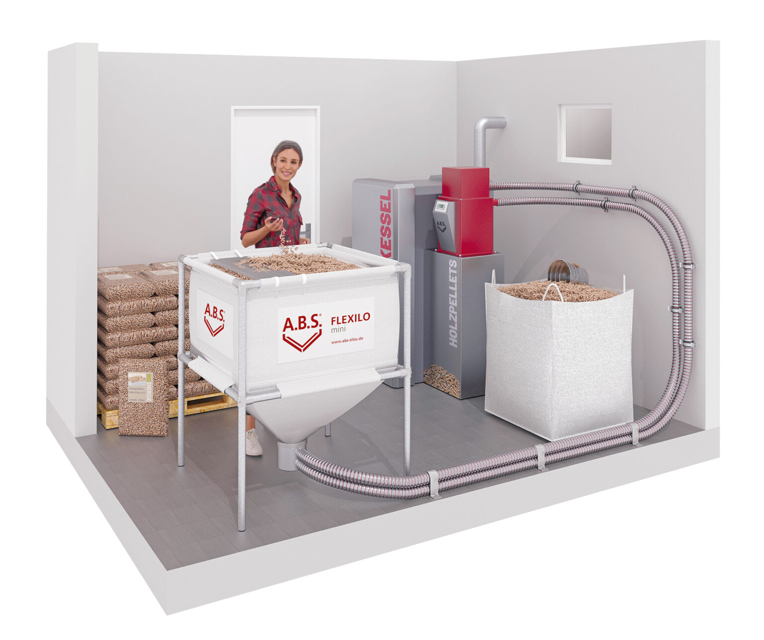 Pelletsilo Flexilo® FLACHBODEN - bis zu 90% mehr Volumen